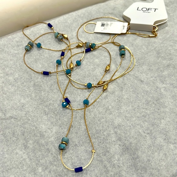 LOFT | Jewelry | Nwt Blue Beaded Necklace Loft | Poshmark
